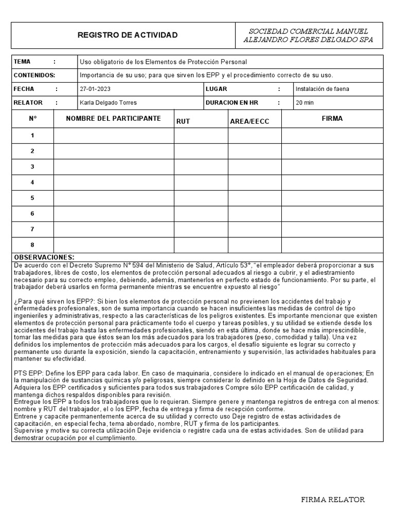 Difusion Uso Obligatorio de Los EPP | PDF