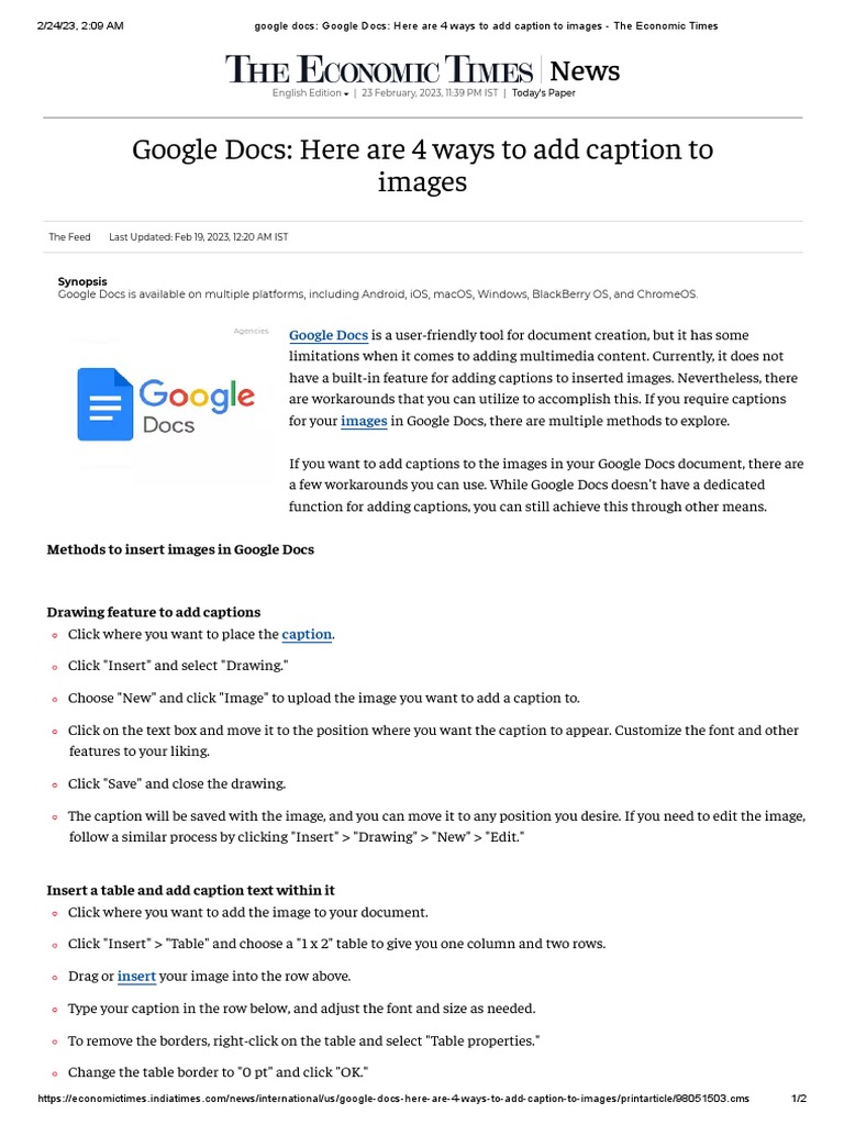 Google Docs - Google Docs - Here Are 4 Ways To Add Caption To Images ...