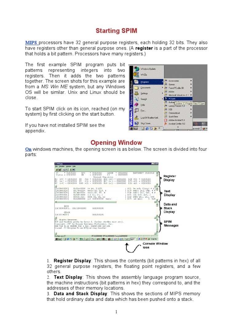 Spim Lab Manual | PDF | Instruction Set | Assembly Language Spim Lab Manual | PDF | Instruction Set | Assembly Language