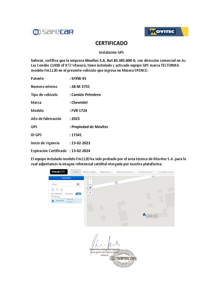 Certificado GPS | PDF