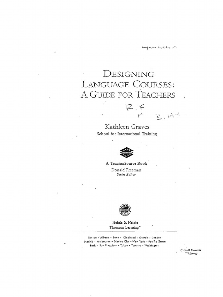 Kathleen Graves Designing Language Cours | PDF