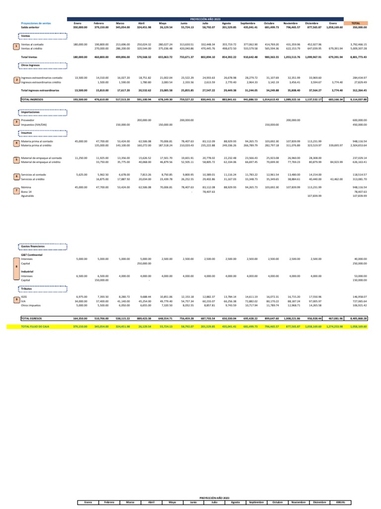Ejercicio Flujo de Caja | PDF | Economias | Dinero