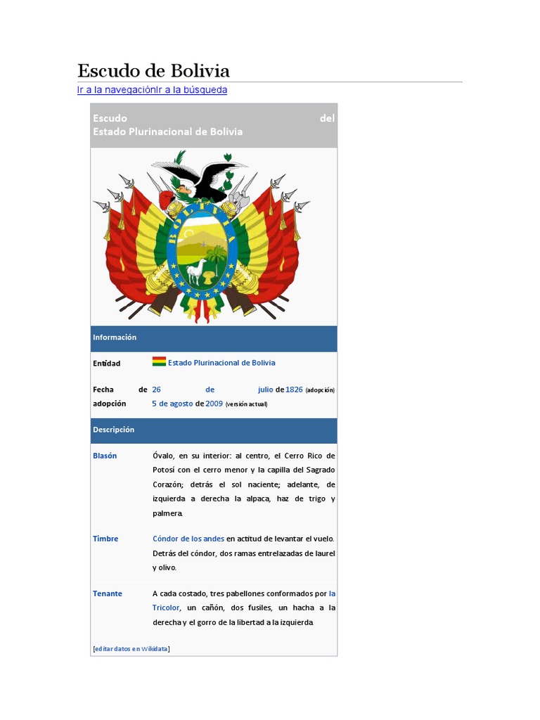 Escudo Bolivia | PDF | Bolivia | Comunidad andina