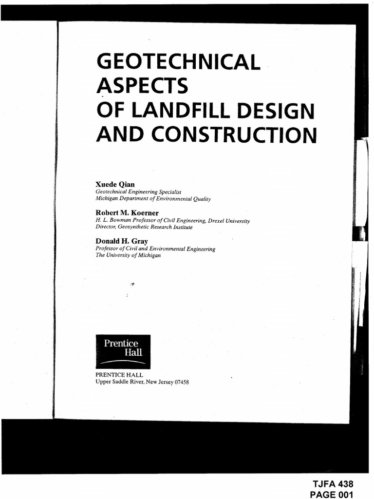 Geotechnical Aspects of Landfill Design and Construction | PDF ...