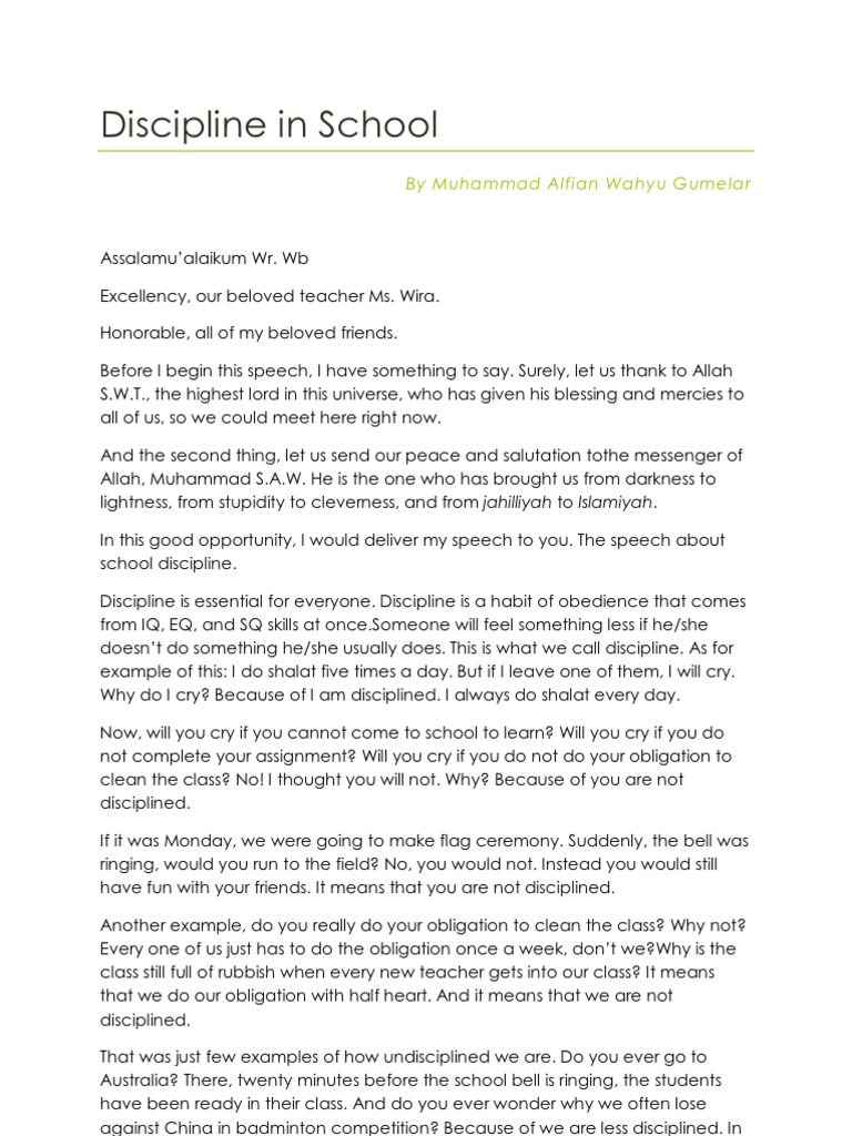 Discipline in School