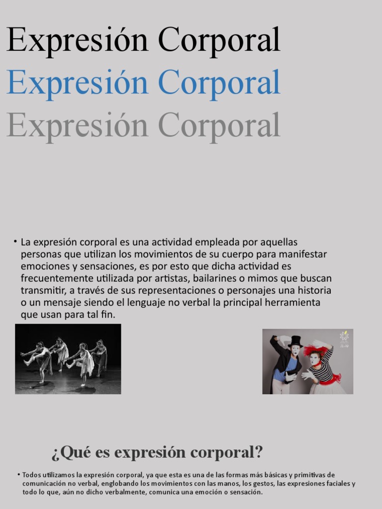 Importancia de la Expresión Corporal | PDF | Lenguaje corporal | Las ...