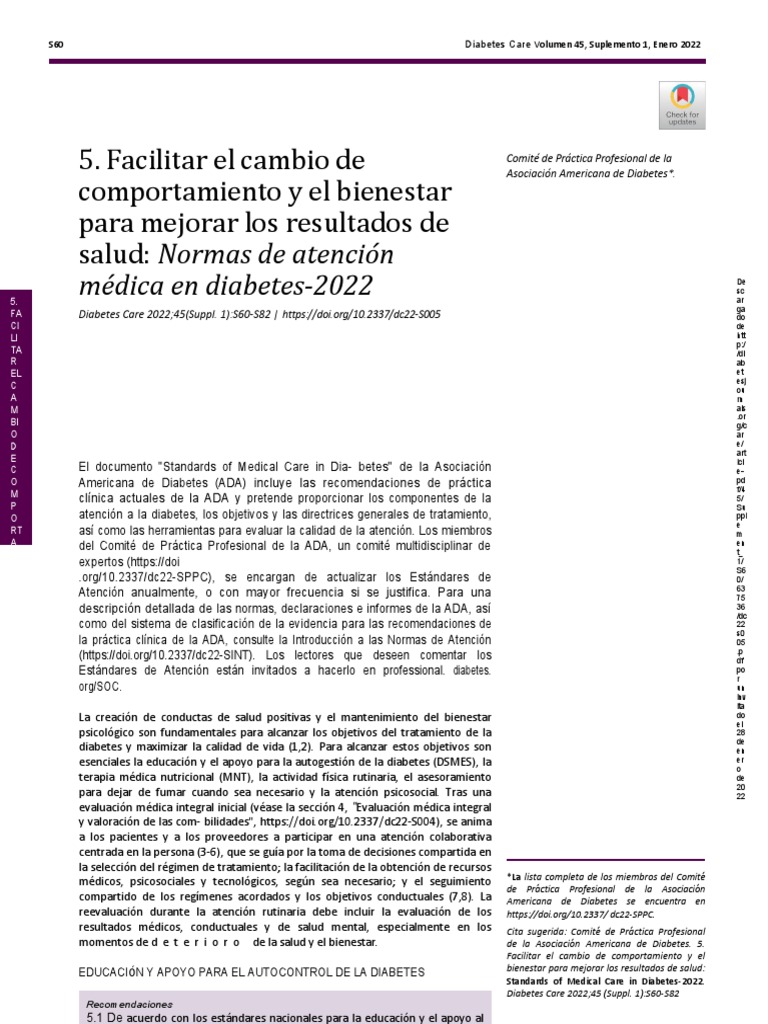 ADA - Nutrición y Peso en Diabetes Es | PDF | Diabetes | Dietético