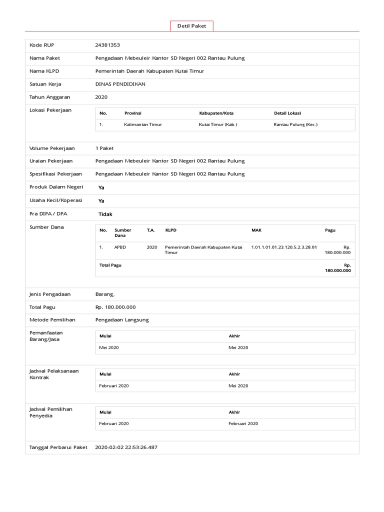 Pengadaan Meubeler Kantor | PDF