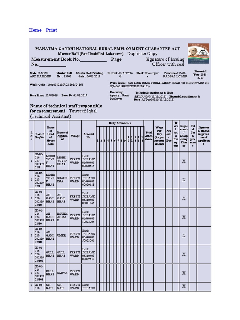 Duplicate Copy Signature of Issuing Officer With Seal: Measurement Book ...