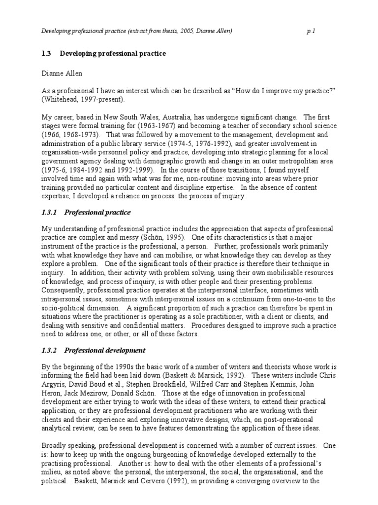 Developing Professional Practice | PDF | Inquiry | Evaluation