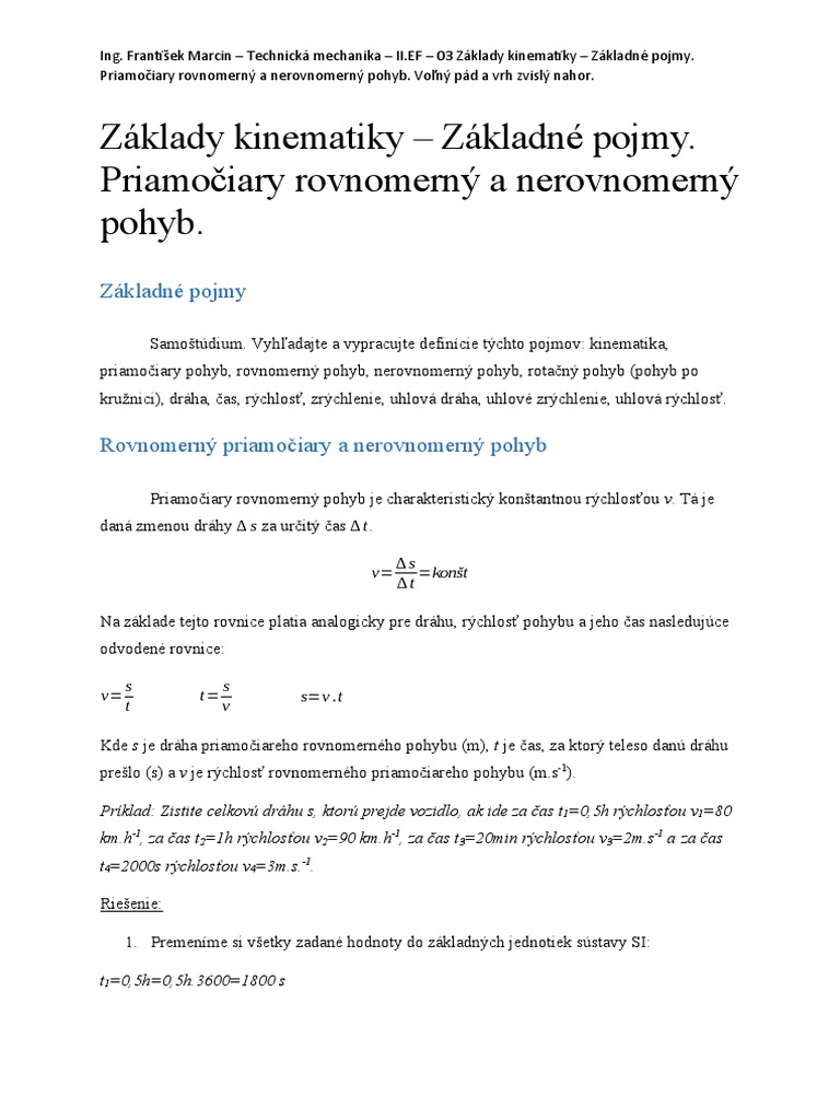 TV TMC II. EF 03 Kinematika Marcin 20 | PDF