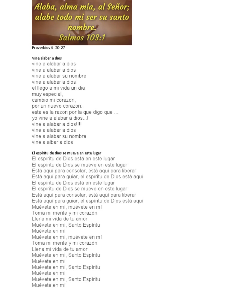Vine Alabar A Dios | PDF