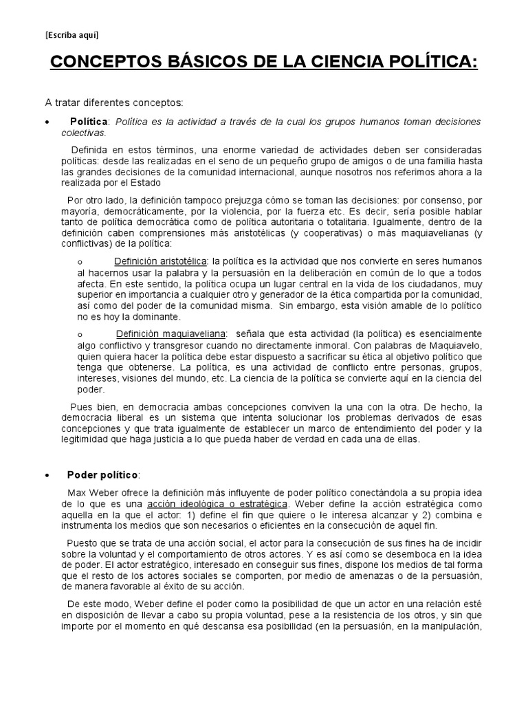 Conceptos Básicos de La Ciencia Política. | Descargar gratis PDF | Ideologías | Legitimidad ...