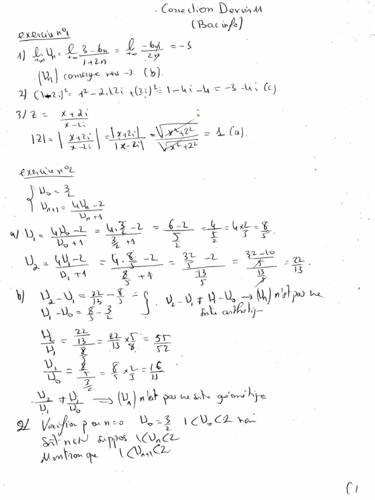 Correction Devoirs 11 Bac Info | PDF