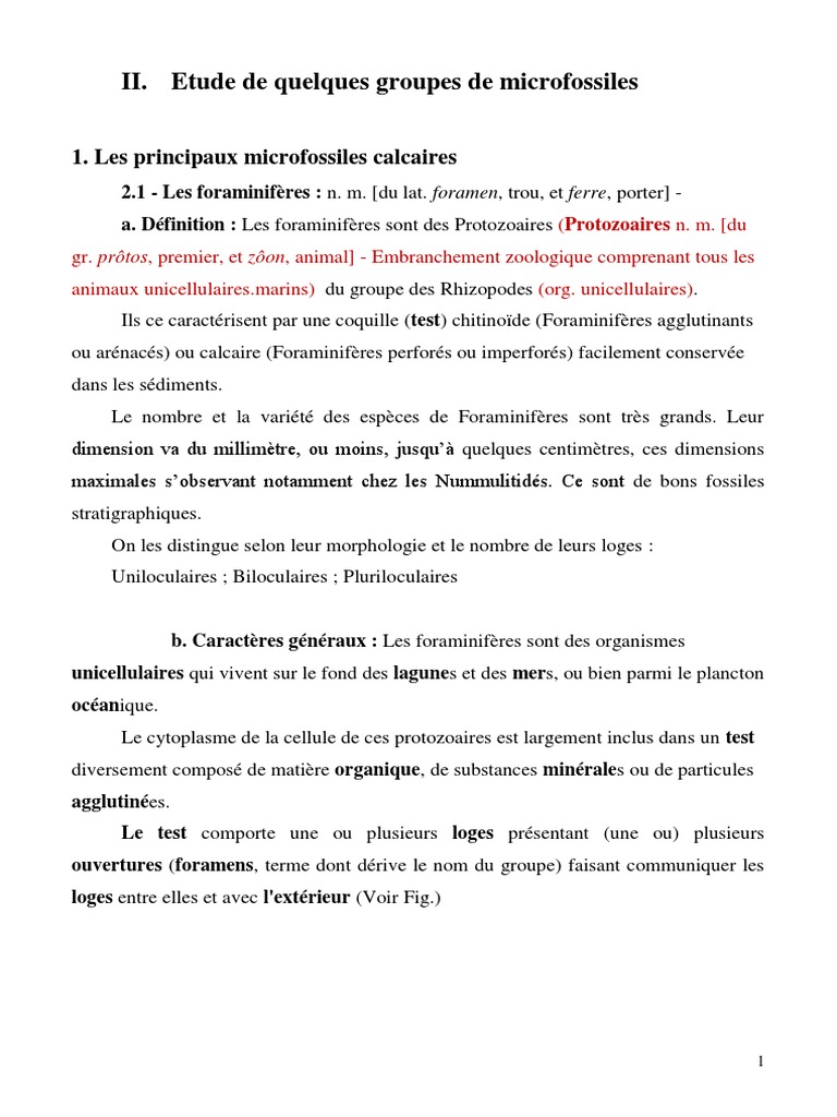 Chap 2 1-Micropal | PDF | Organismes | Taxon