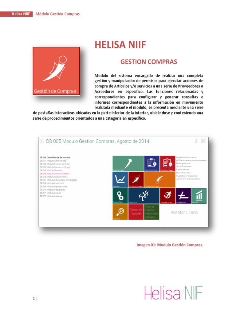 Módulo Gestión Compras Helisa NIIF | PDF | Ventana (informática) | Haga ...
