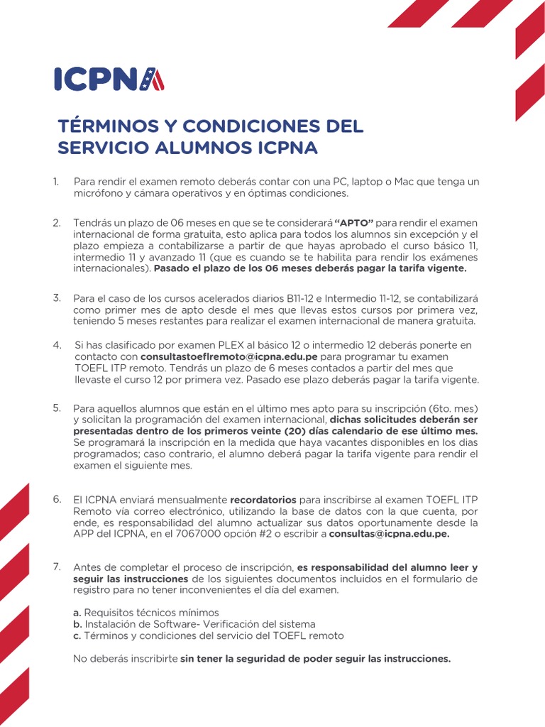 Terminos Condiciones Del Servicio | PDF
