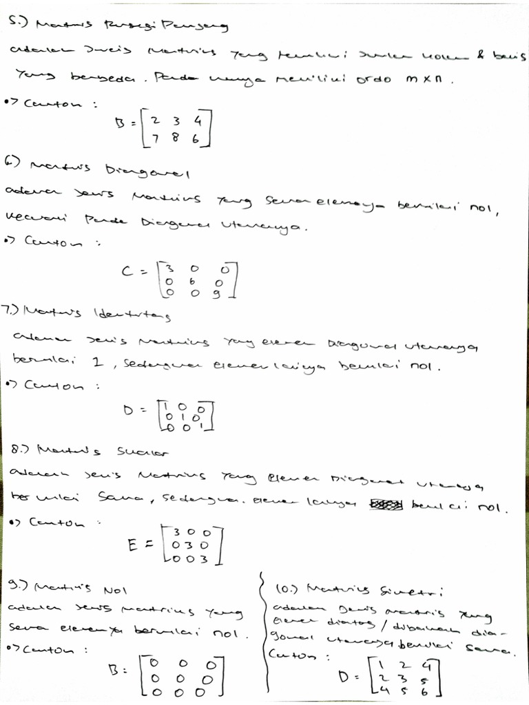 Jenis-Jenis Matriks | PDF