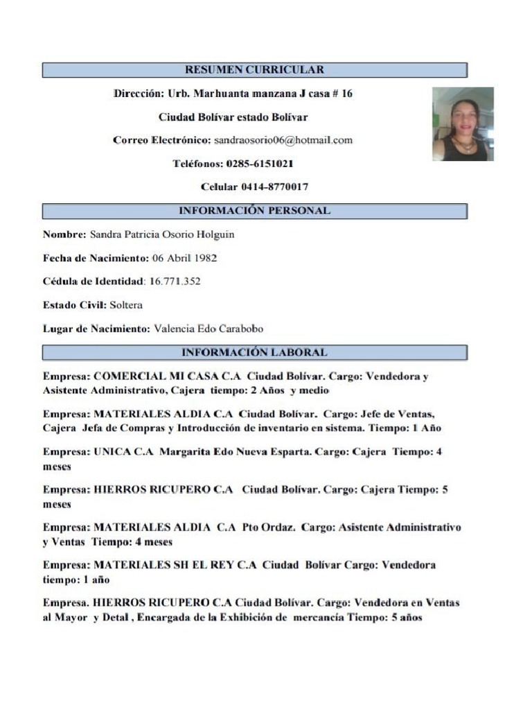 Currículum Sandra | PDF