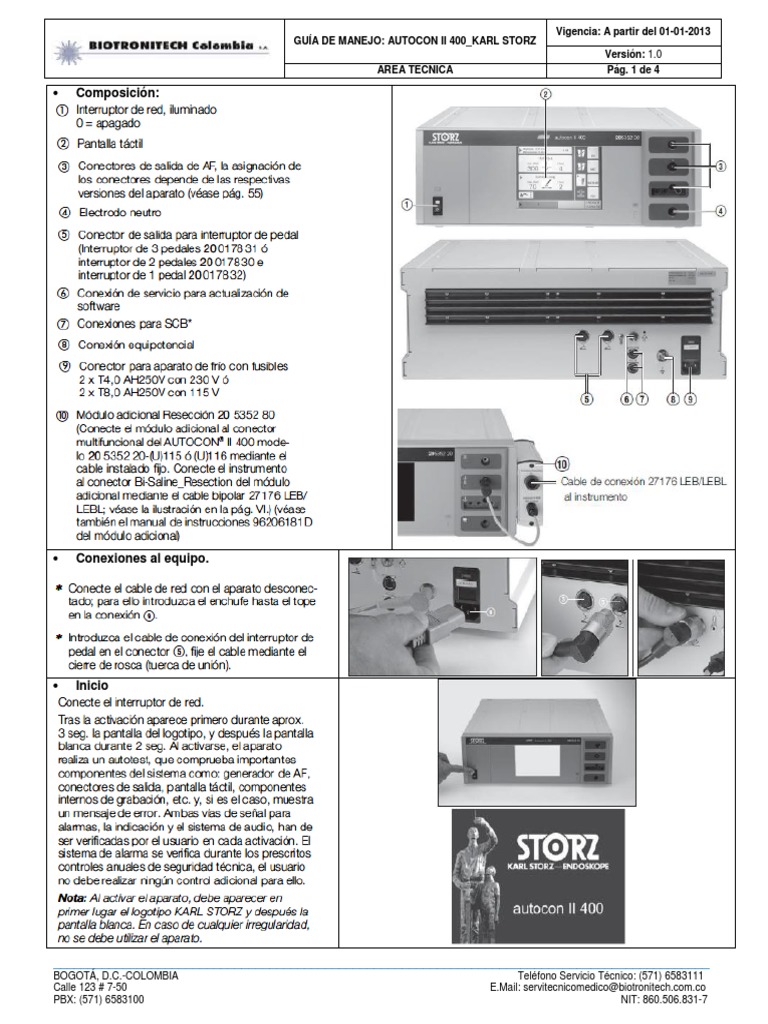 Guía Técnica Autocon II 400 Karl Storz | PDF | Comunicación | Equipo de ...