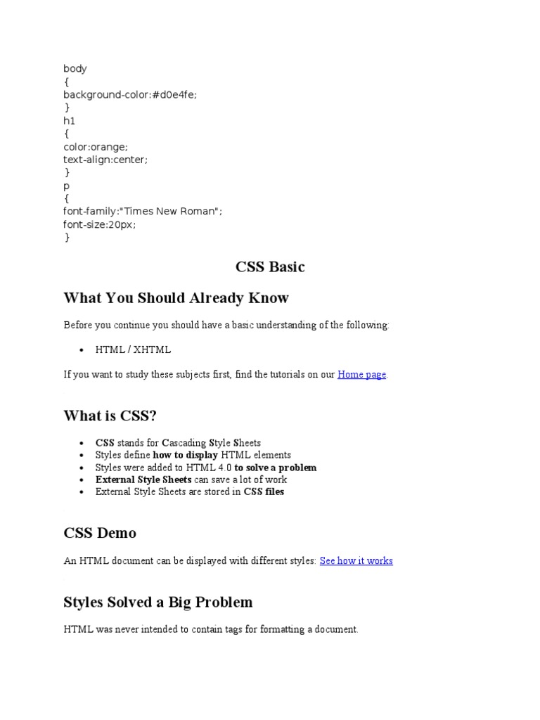 CSS Example | PDF | Cascading Style Sheets | Html
