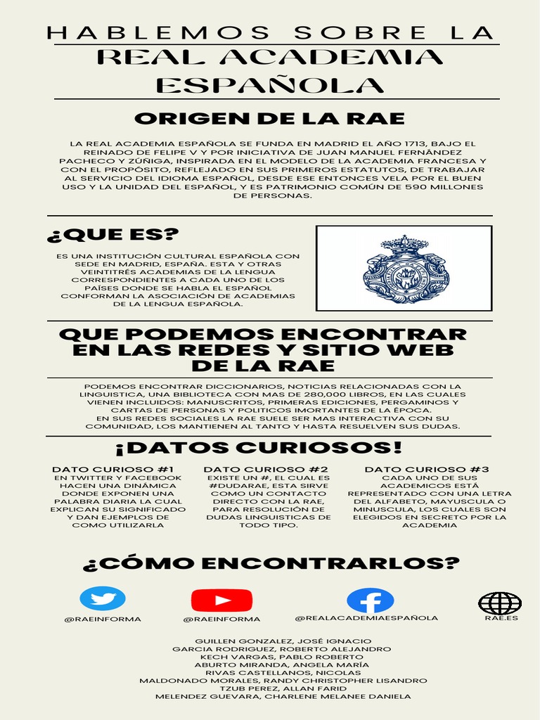 Infografía Acerca de La Real Academia Española | PDF | España | Lingüística