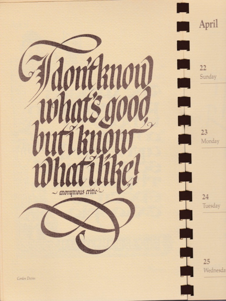 Society of Scribes 1978 Calligraphers Engagement Calendar | PDF