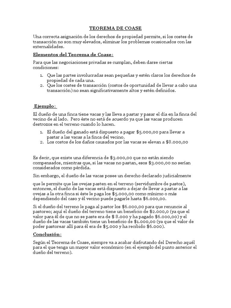 El Teorema de Coase - Grupo 4 | PDF