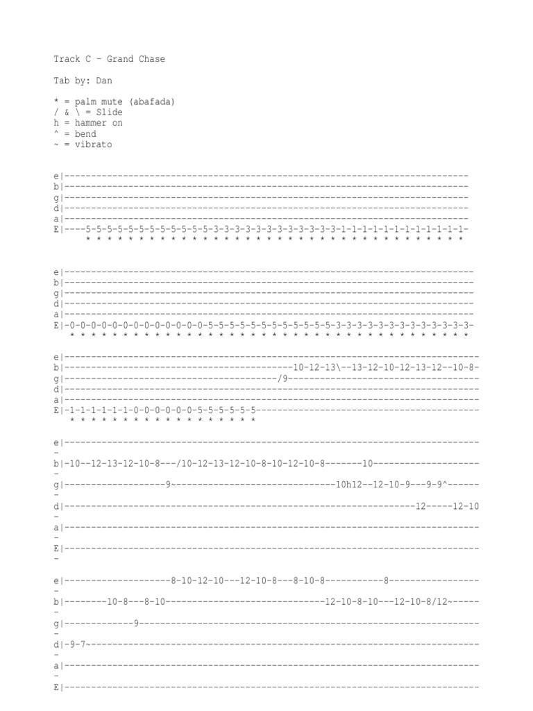 TrackC Grand Chase Tab - by Dan | PDF
