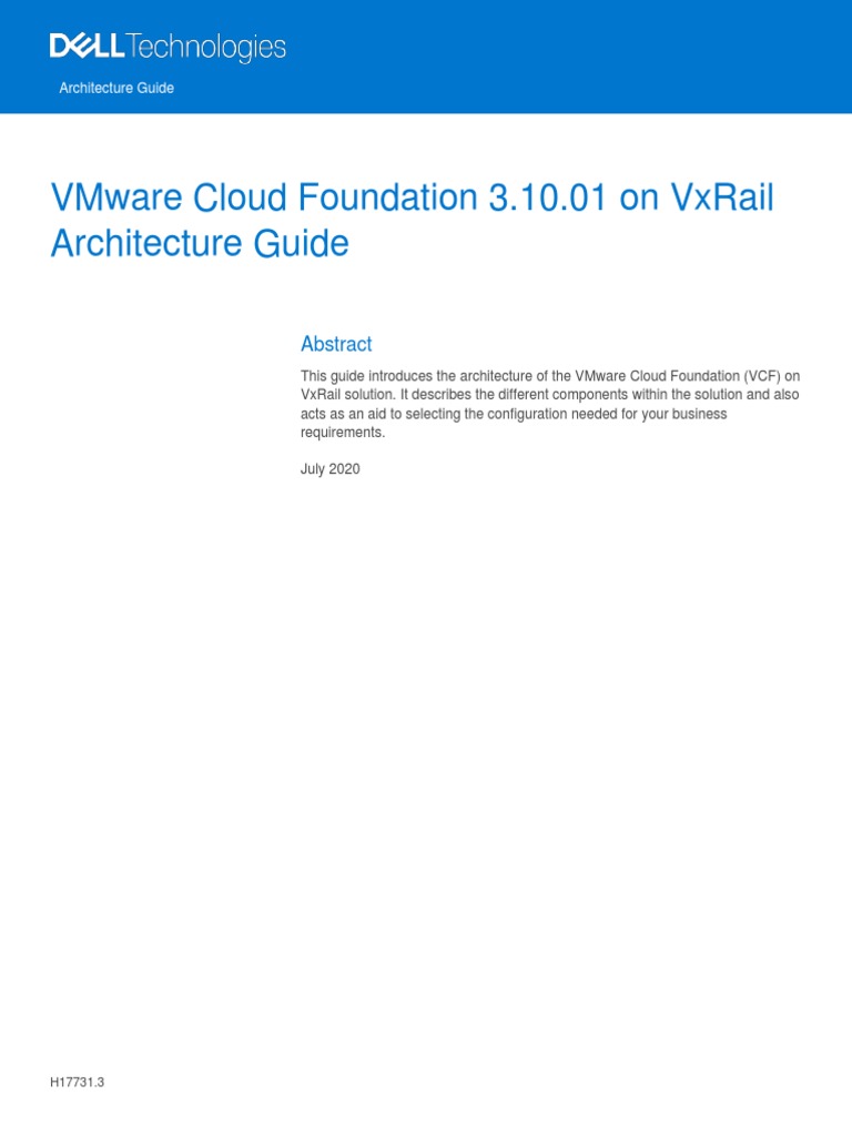 Vmware Cloud Foundation On Vxrail Architecture Guide | PDF | Cloud Computing | Computer Network