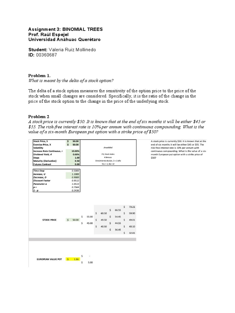 Assignment 3. Word | PDF | Option (Finance) | Greeks (Finance)