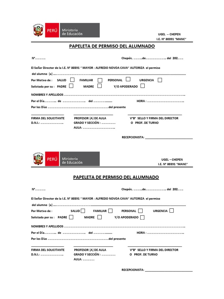 PAPELETAS ALUMNO | PDF