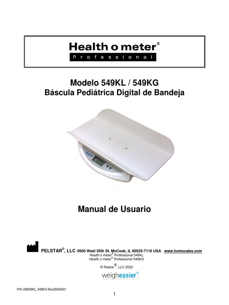 Manual - Bascula 549KL | PDF | Balanza | Calibración