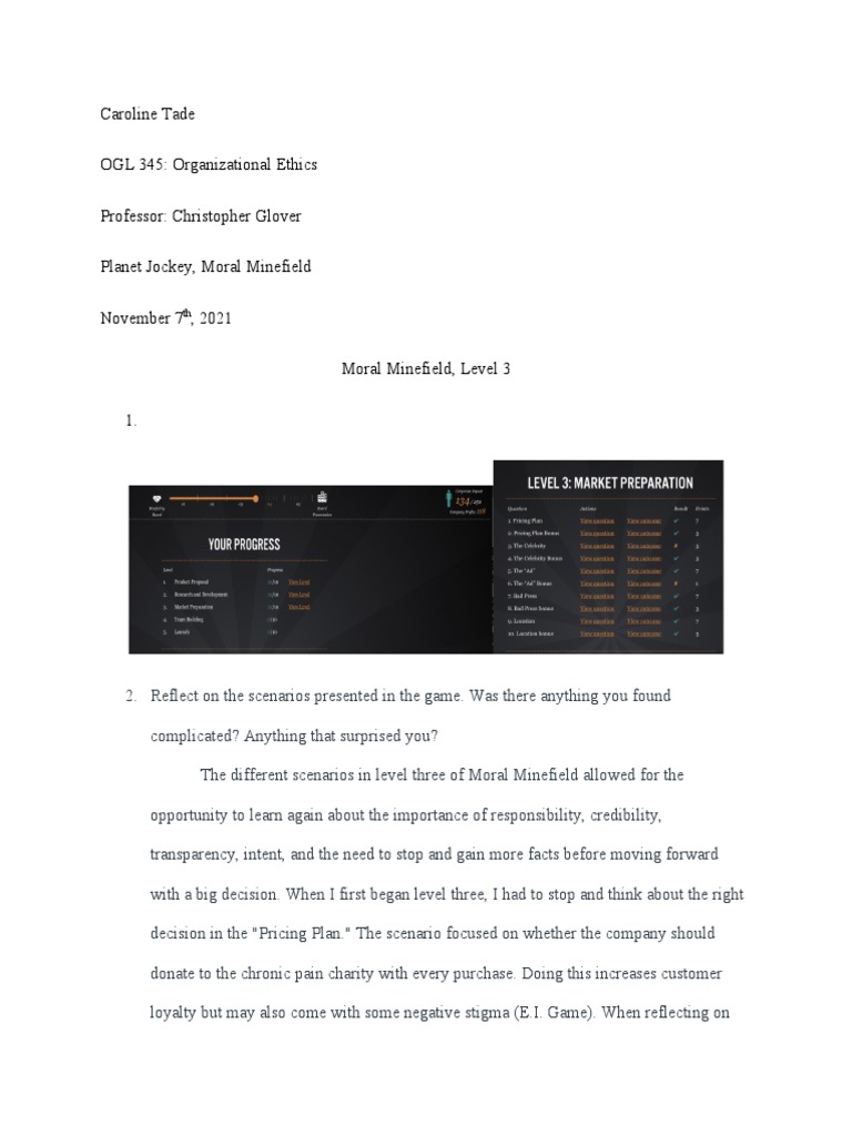 Moral Minefield Level 3 | Download Free PDF | Credibility | Virtue Ethics