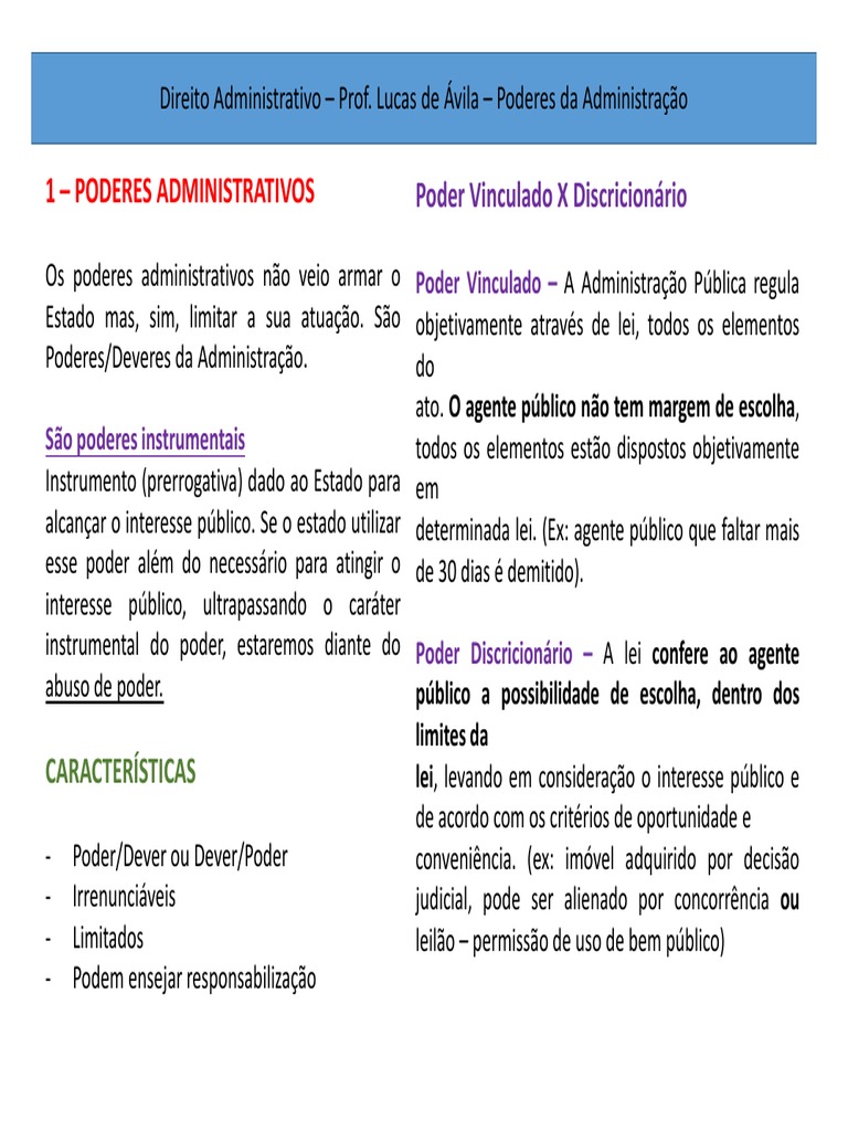 Poderes Da Administracao Publica | PDF | Poder Policial (Lei ...