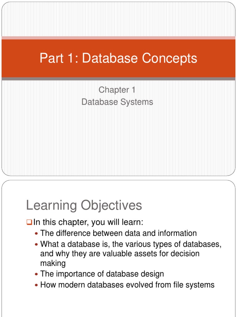 Chapter 1 - Database Systems | PDF | Databases | Data Model