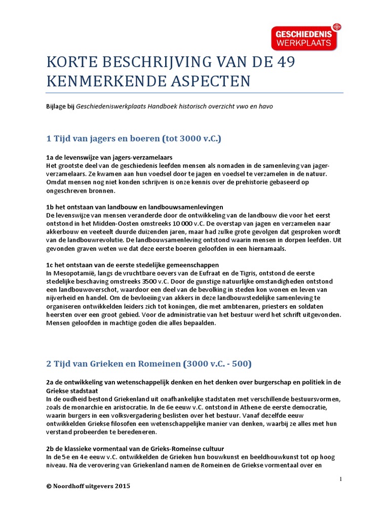 Kenmerkende Aspecten Met Uitleg | PDF