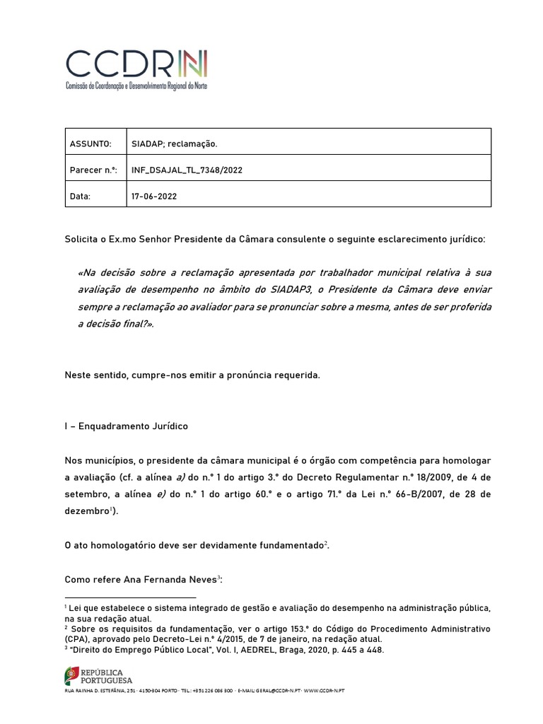 Siadap Reclamacao | Download grátis PDF | Esfera pública | Ciência Política