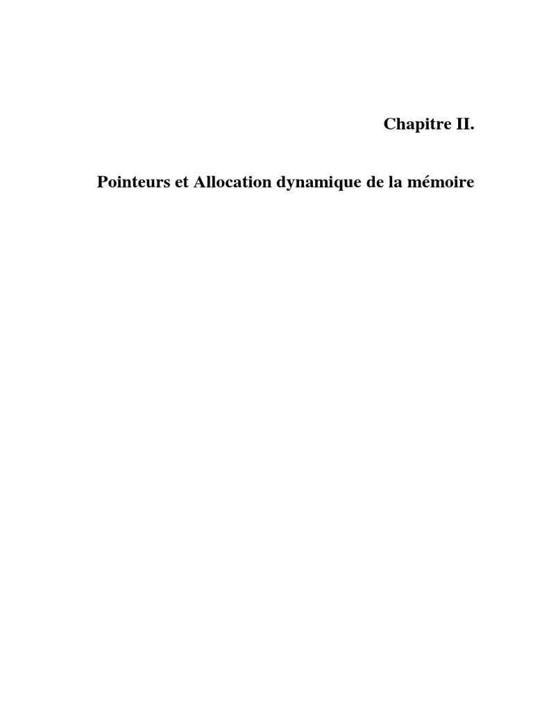 Pointeurs et Allocation Dynamique en C | PDF | Pointeur (programmation ...