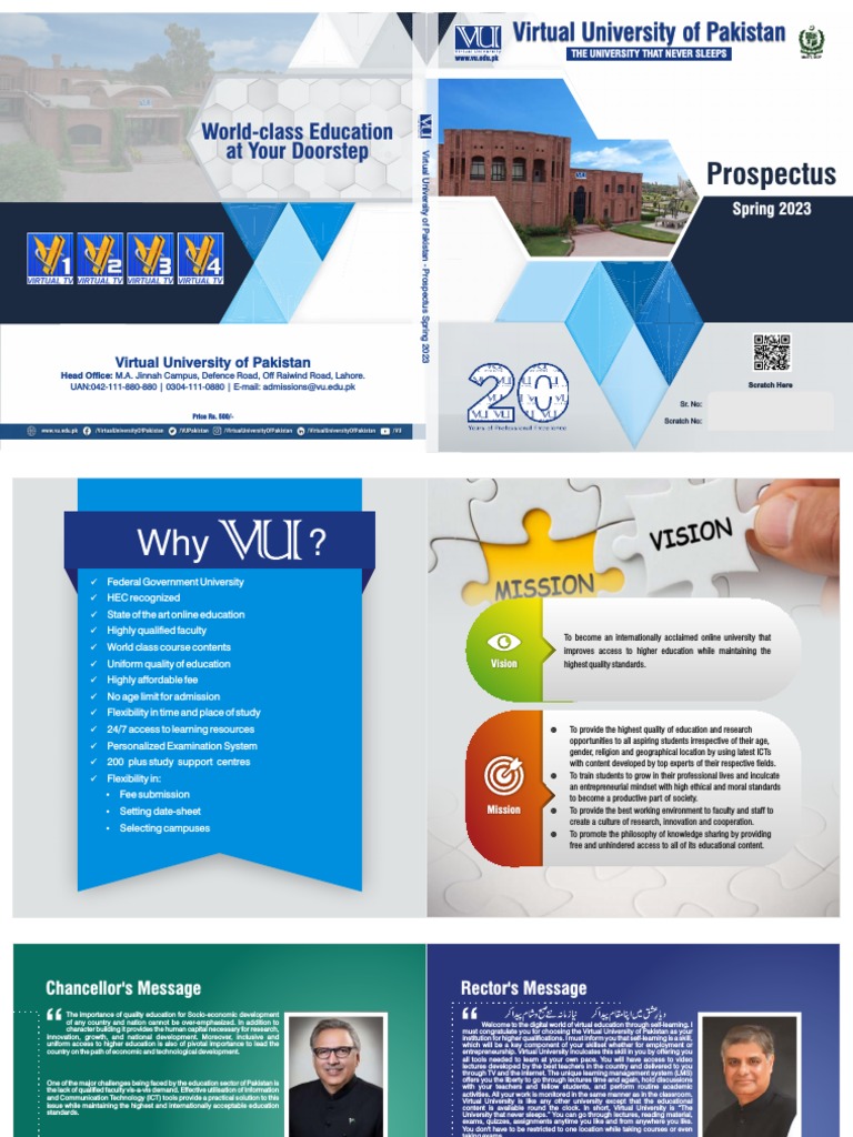 VU Prospectus - Spring 2023 | PDF | Educational Technology | Teachers