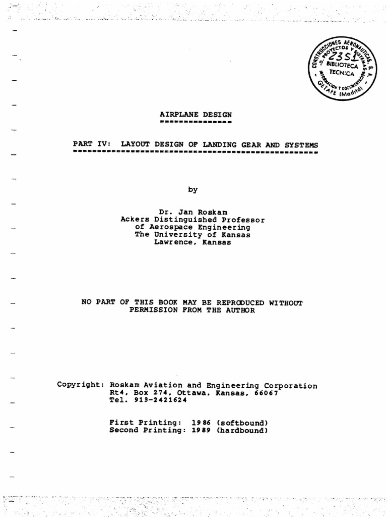 Part IV - Layout Design of Landing Gear and Systems | PDF