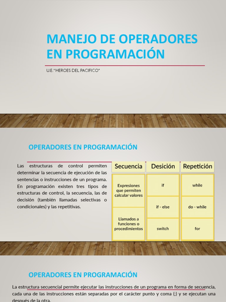 Manejo de Operadores en Programación | Descargar gratis PDF | Flujo de ...
