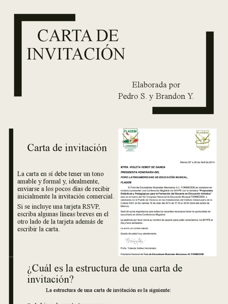 Estructura de una Carta de Invitación | PDF | Crecimiento personal y ...
