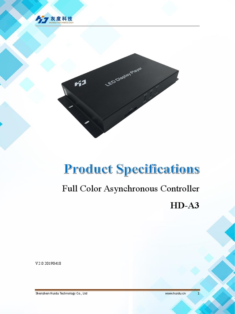 Huidu HD-A3 LED Controller Overview | PDF | Computer Network | Wi Fi