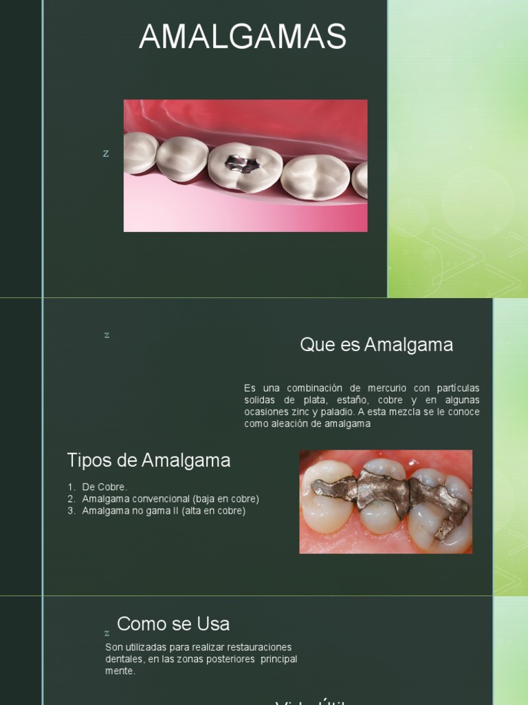 Tipos y Propiedades de Amalgamas Dentales | PDF | Cobre | Compuesto Dental