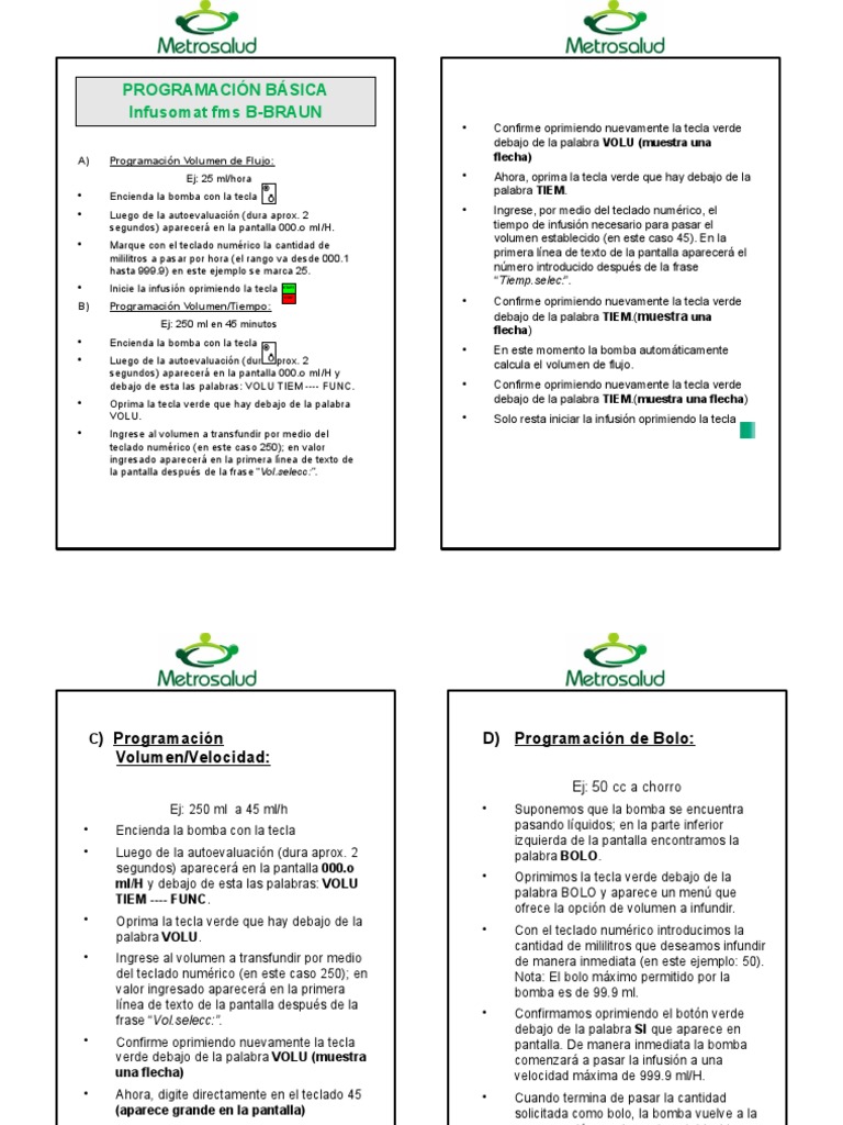 Guia Rapida Infusomat Fms | PDF