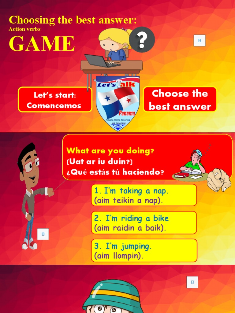 Present Continuous Game Hala | PDF