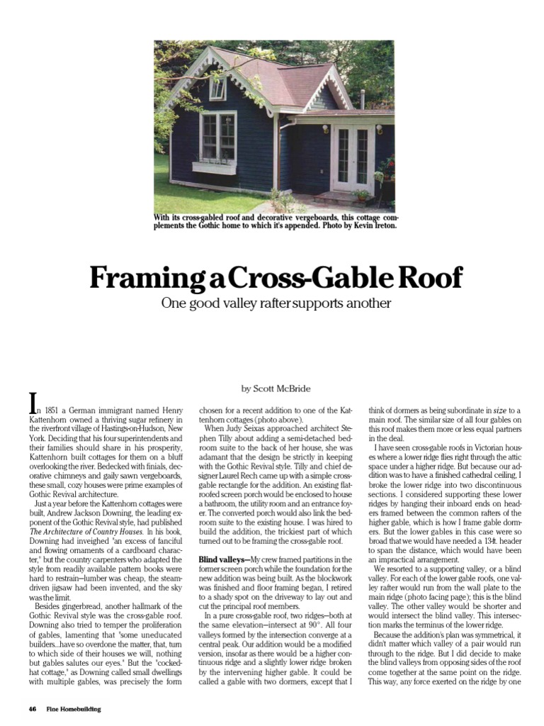Fine Homebuilding - Framing A Cross-Gable Roof | PDF | Building ...
