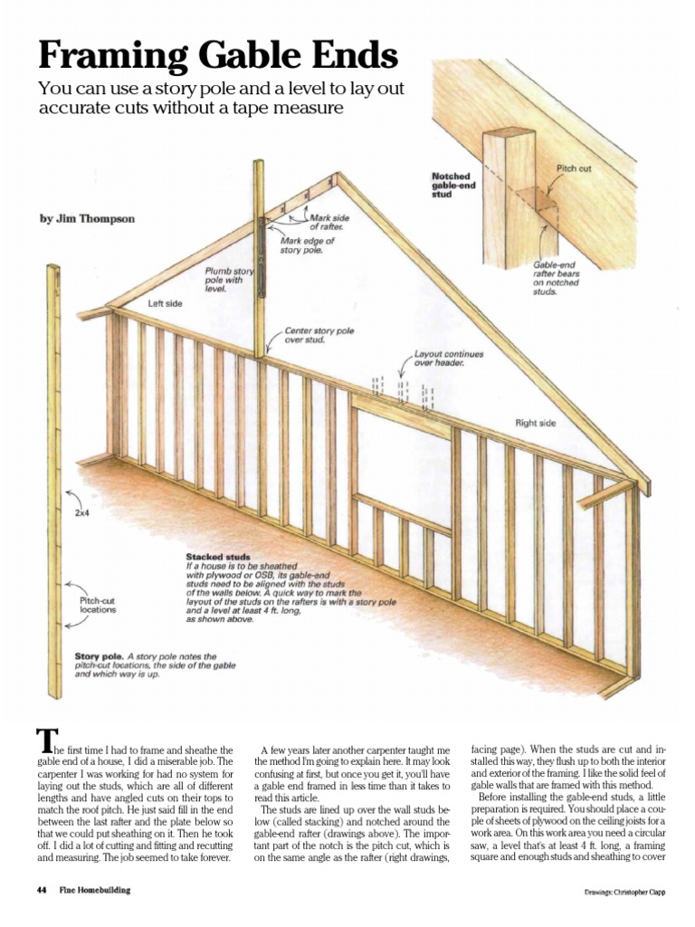 Fine Homebuilding - Framing Gable Ends | PDF | Framing (Construction ...