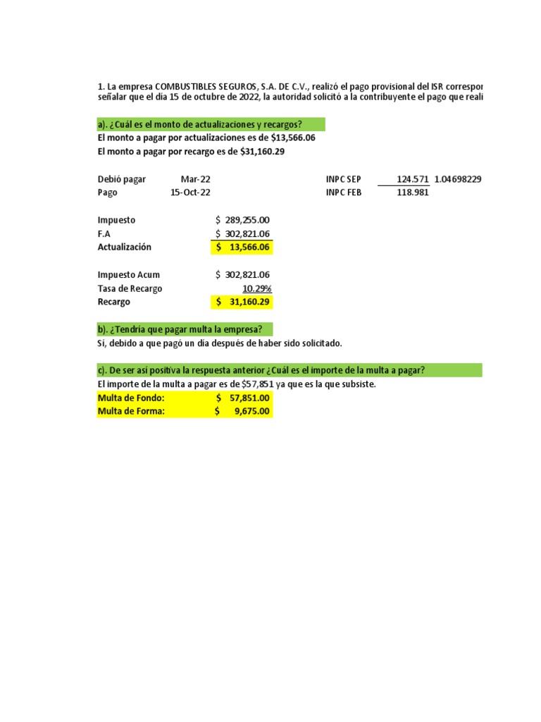 Multas y Recargos Fiscales Empresariales | PDF | Economias | Finanzas ...